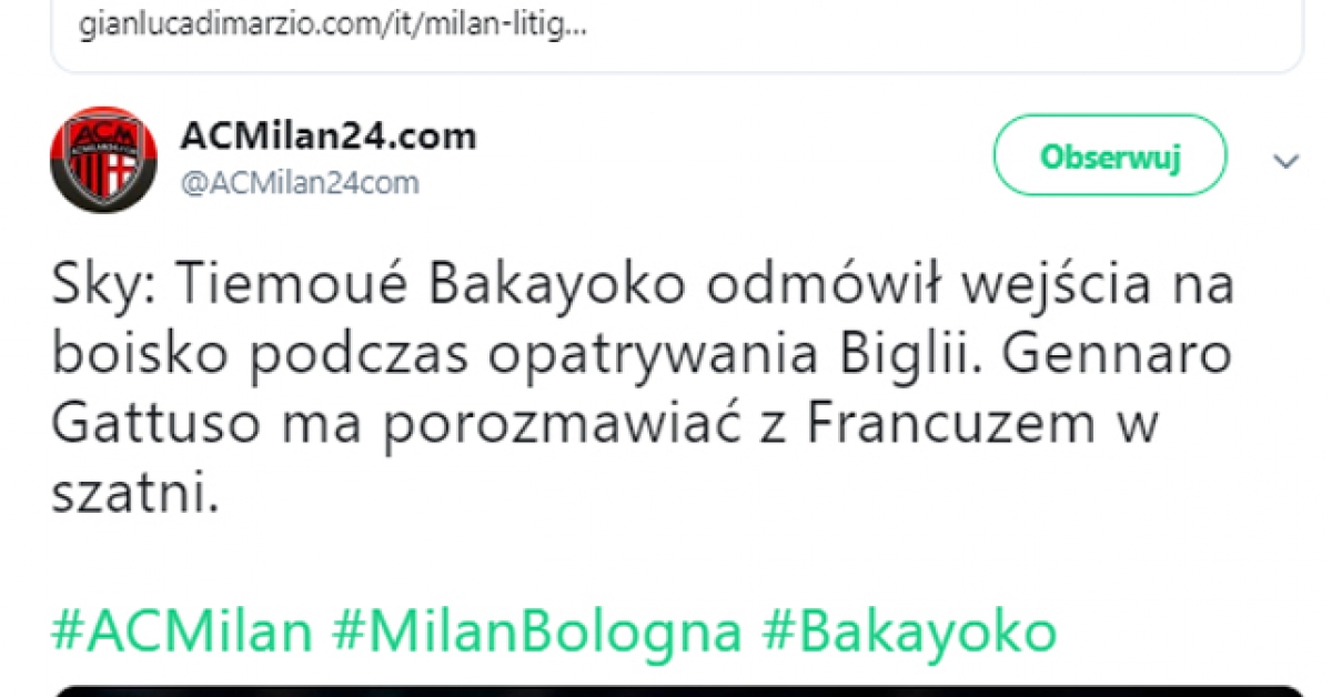 HIT! Bakayoko odmówił wejścia na boisko! - Footroll