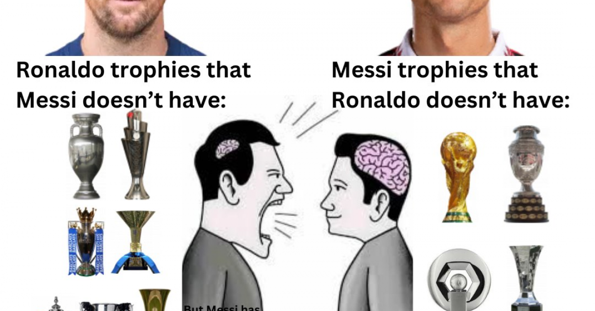 Trofea, które MA Messi, a NIE MA Ronaldo vs. trofea, które MA Ronaldo ...