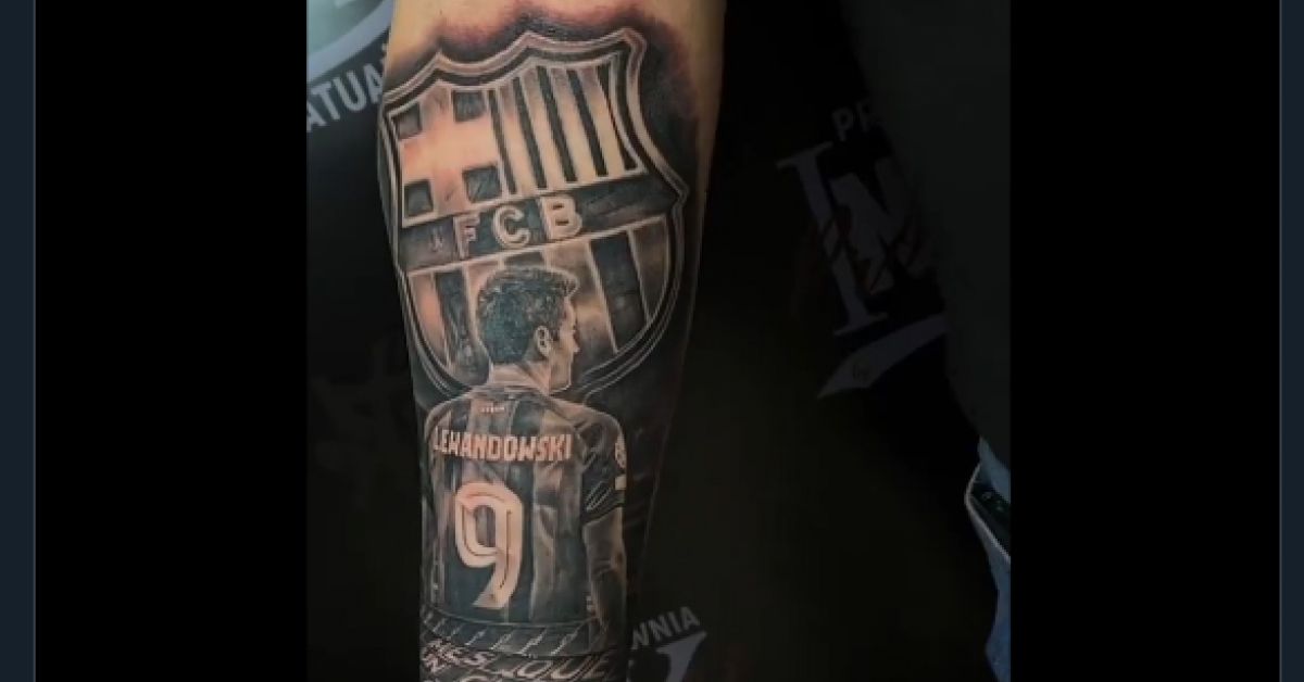 TATUAŻ kibica Barcelony i Lewandowskiego... :D - Footroll