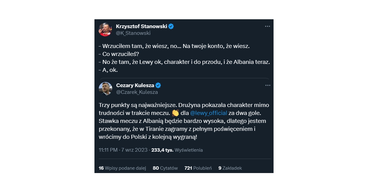 WPIS Cezarego Kuleszy po meczu Polski z Wyspami Owczymi... - Footroll