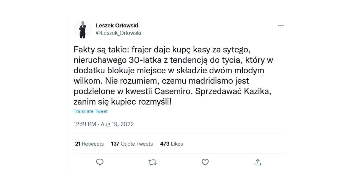 Pamiętny TWEET Leszka Orłowskiego... :D - Footroll